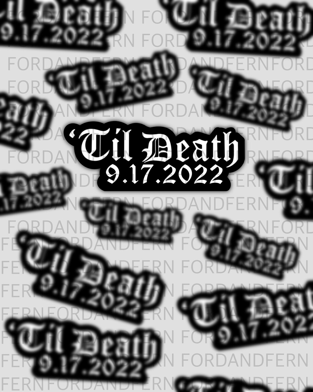 Custom Til Death Sticker, Goth Wedding Favor, Save the Date - Etsy
