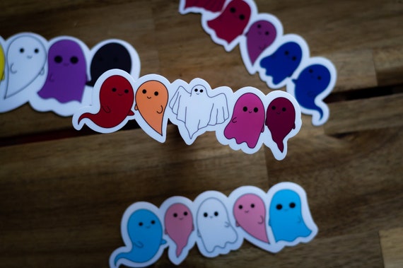 Subtle Lesbian Ghost Sticker Spooky Season Pride Flag LGBT - Etsy