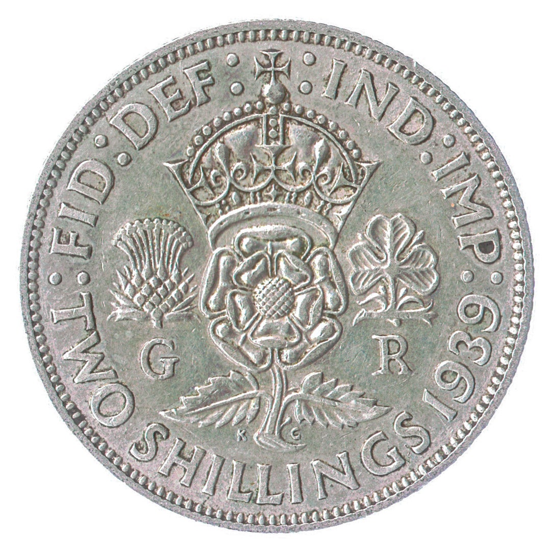 British 2 Shillings Silver Coin - King George VI. English Money 1937 ...