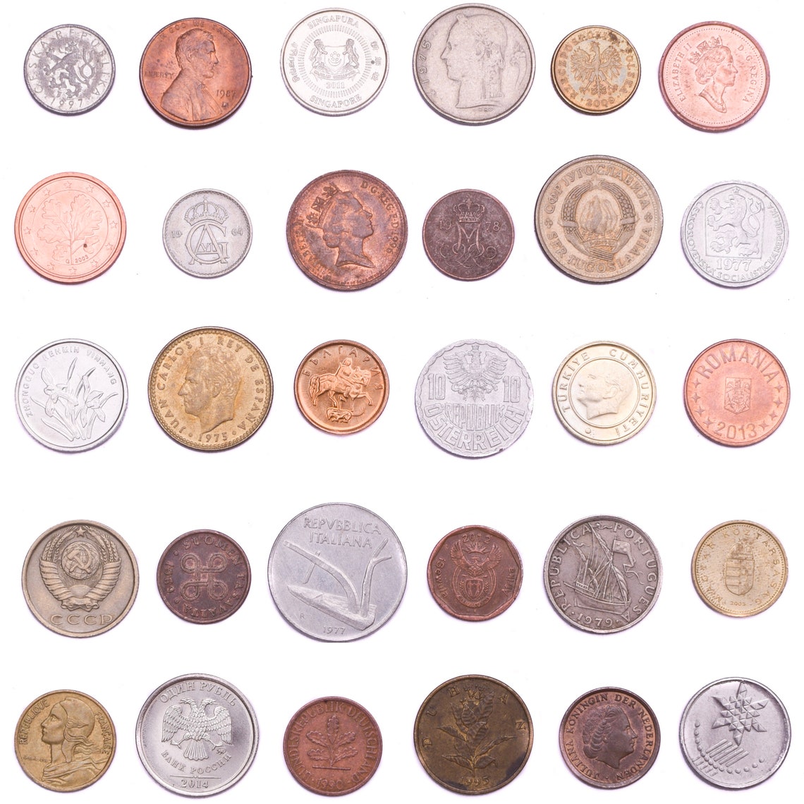 Set of 30 Coins From 30 Different Countries Coins Lot - Etsy