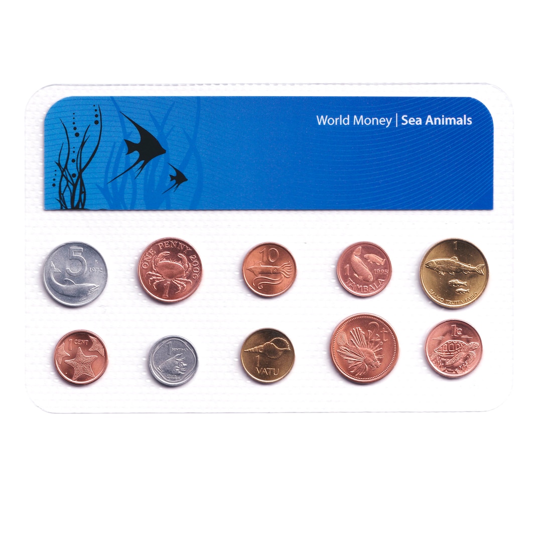 Sea Animal Coin Collection: 10 Uncirculated World Coins in Blister Pack ...