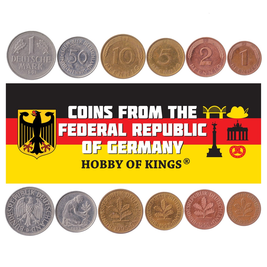German Coin Set: 1990-2001 DEM, Eagle & Oak Seedling - Etsy