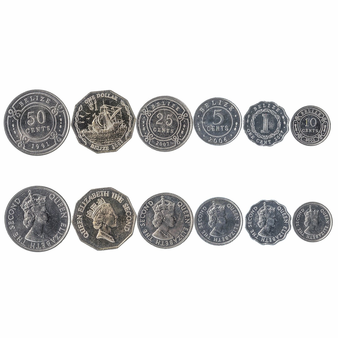 Belize Coin Set: 1 Cent to 1 Dollar, Queen Elizabeth II, Uncirculated ...