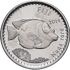 Fiji | 5 Cents Coin | Foxface Rabbitfish | Fijian Drum | KM332 | 2012 ...