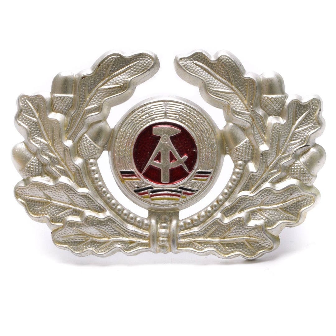 East German DDR Army Military NVA Soldier Visor Hat Insignia Cockade ...