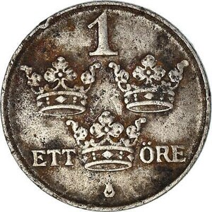 Swedish 1 Ore Coin King Gustaf V Sweden Iron 1942 1950 - Etsy