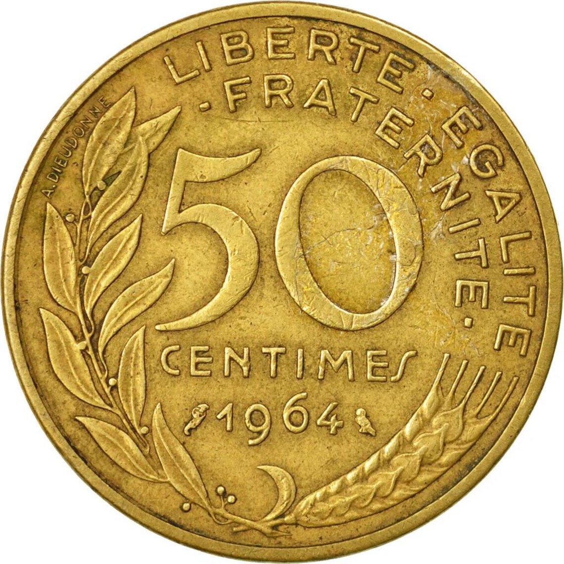 French Coin 50 Centimes | France | 1962 - 1964 - Etsy
