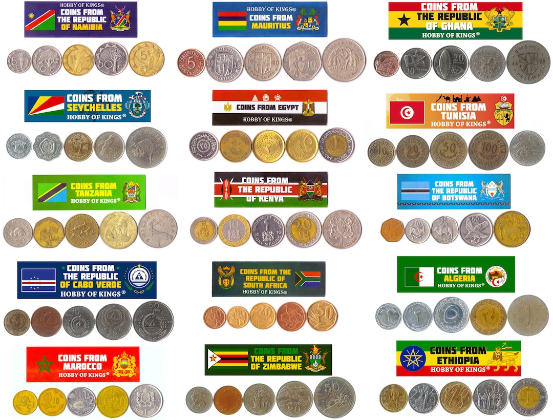 5 Different Coins From African Countries. African Money, Currency ...