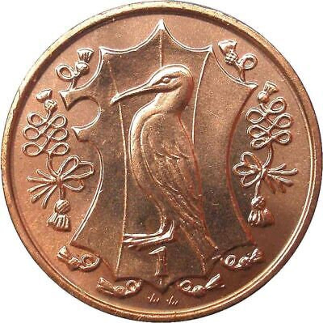 Manx Coin Isle of Man 1 Penny | Queen | European Shag | Shield | 1985 ...