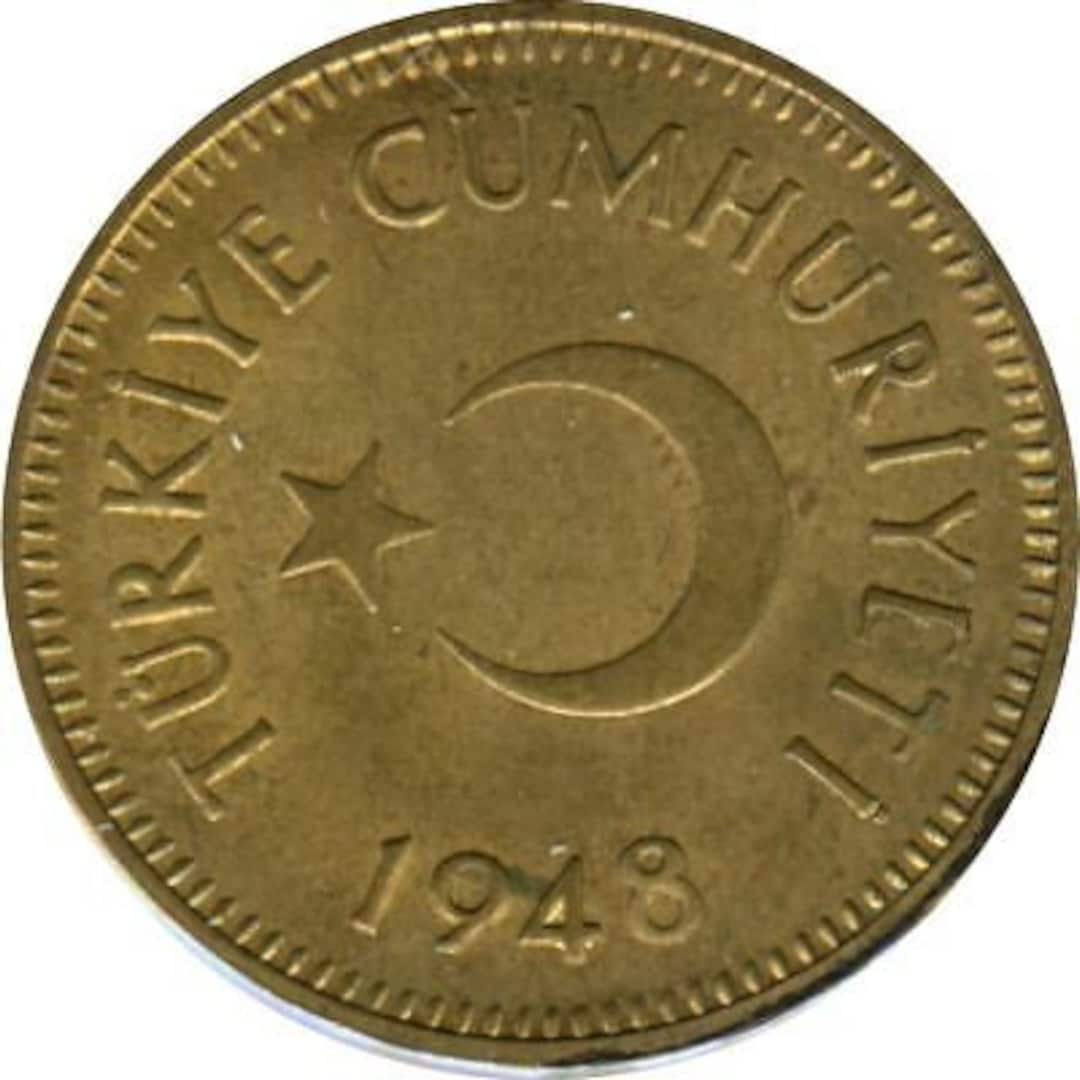 Turkish Coin Turkey 25 Kurus | Moon Star | Istanbul | 1948 - 1956 - Etsy