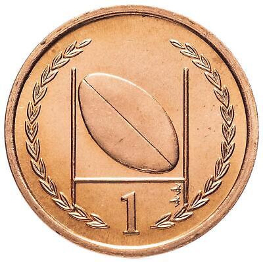 Manx Coin Isle of Man 1 Penny | Queen Elizabeth II | Rugby Ball | 1996 ...