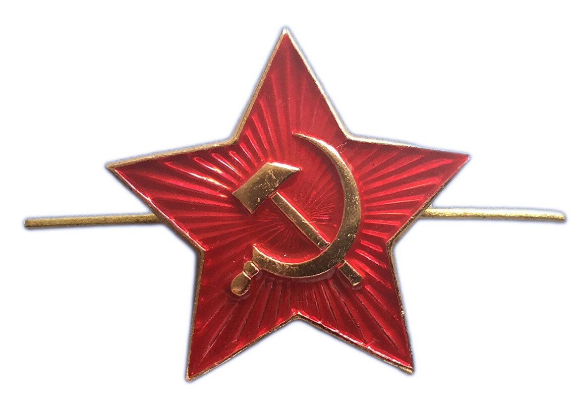 USSR Soviet Army RED STAR Hat Cap / Badge / Cockade / Enamel Pin Hammer ...