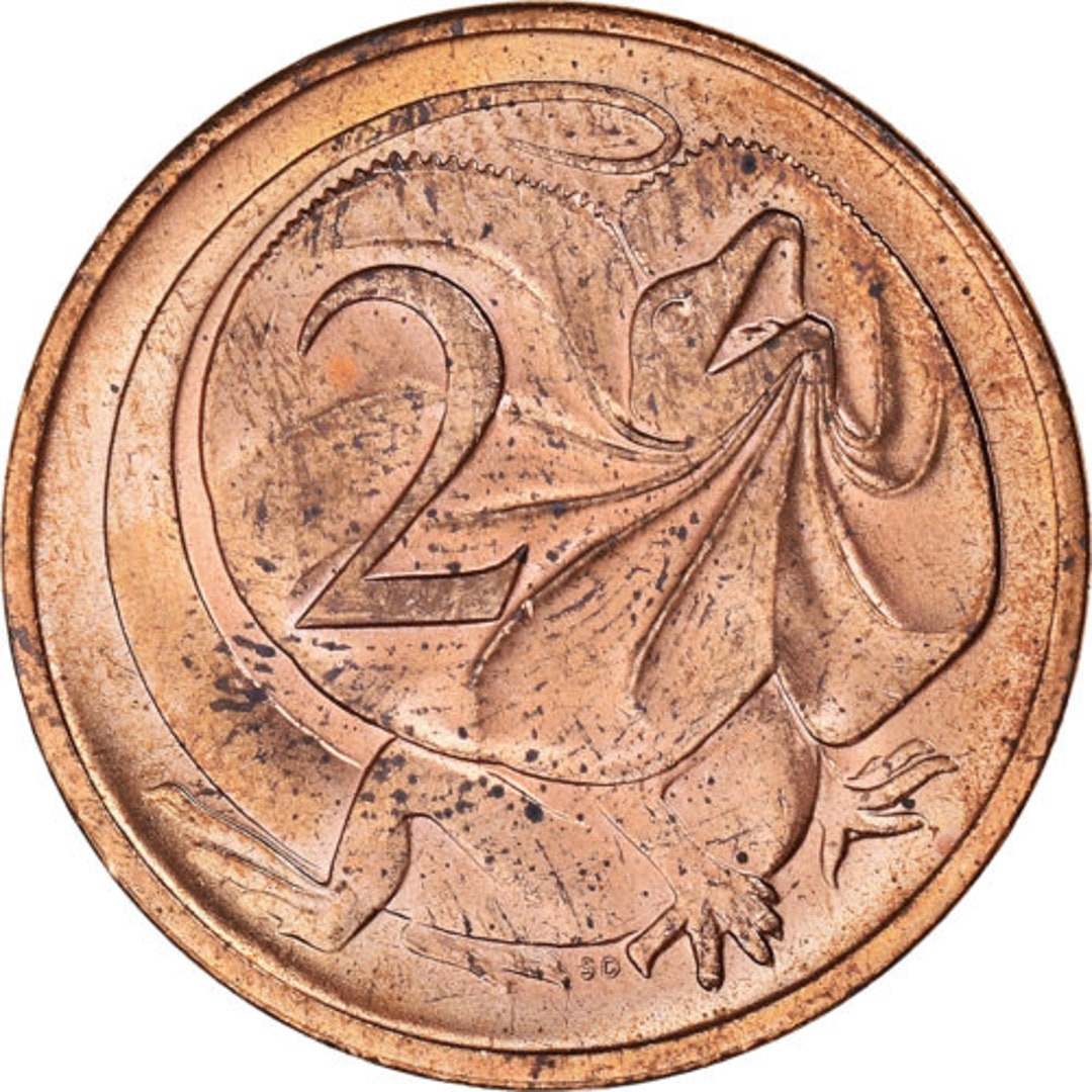 Australian Coin 2 Cents | Elizabeth II | Lizard | Australia | 1966 ...
