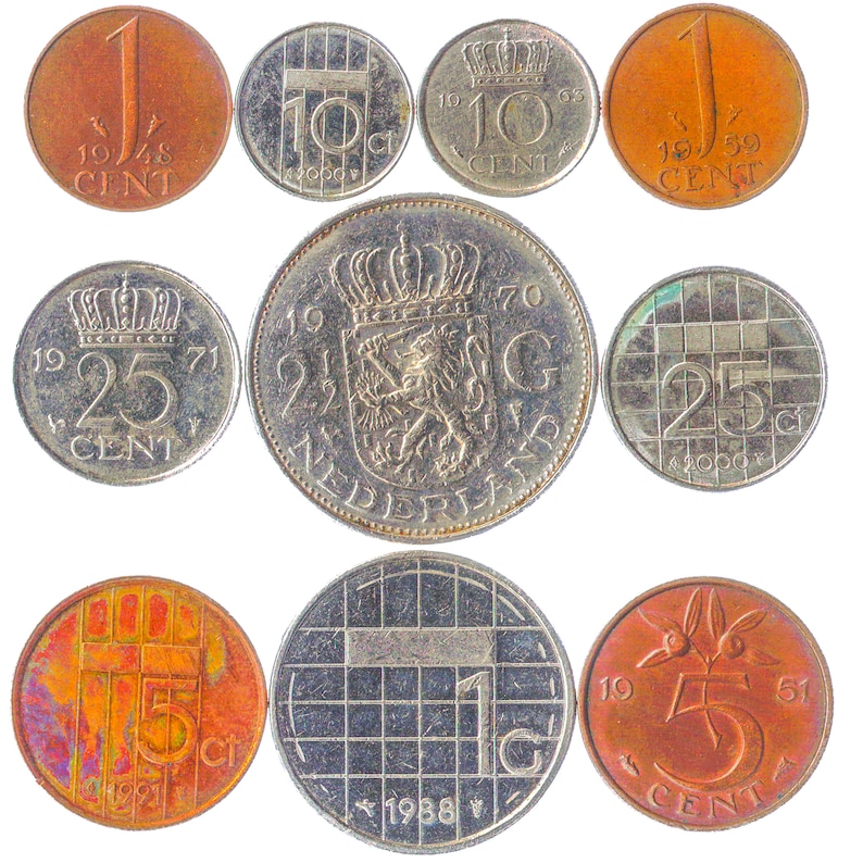 10 Netherlands Coins Old Dutch Money Holland Currency - Etsy