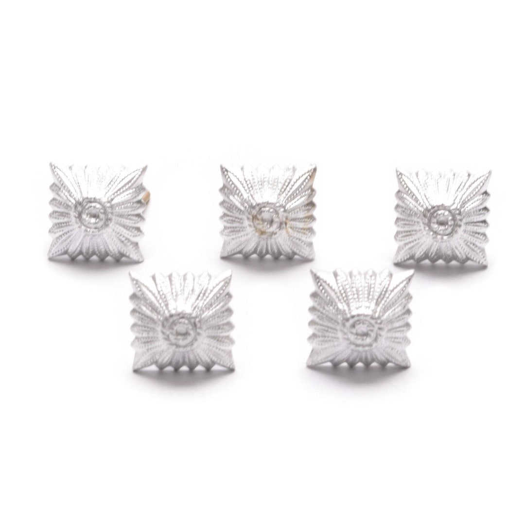5 German Military Army Officer Uniform Epaulette Pins, Silver Captain ...