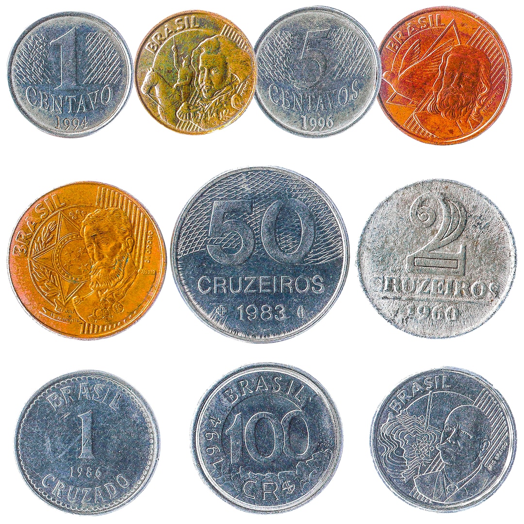 Brazilian Coins Real Cruzados Cruzeiros Centavos Latin America Brazil ...