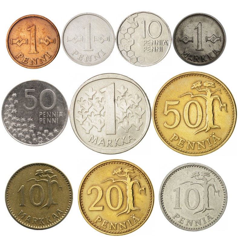 Finnish Coins Set Suomi Money Collection Finland Currency | Etsy