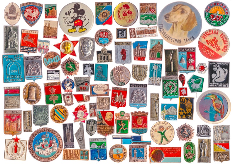 Lot of USSR SOVIET Era Enamel Pins Badges Cold War Communism - Etsy