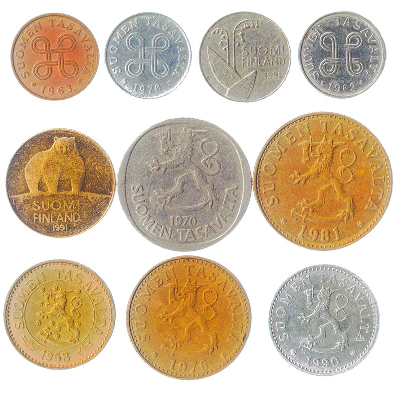 Finnish Coins Set Suomi Money Collection Finland Currency | Etsy