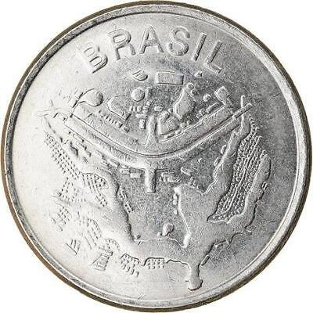 Brazil | 50 Cruzeiros Coin | Map of Brasilia | KM594.1 | 1981 - 1984 - Etsy