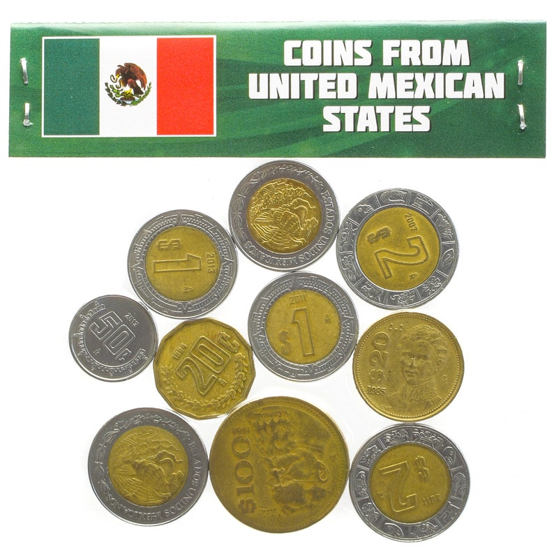 10 Different Mexican Coins. Money From Mexico: Centavos | Etsy