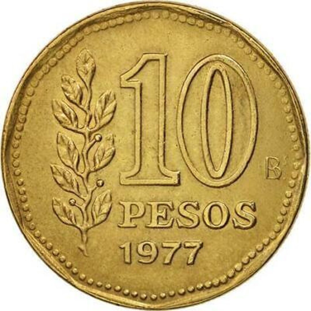 Argentina 10 Pesos | Sol De Mayo | Olive Branch Coin KM72 1976 - 1978 - Etsy