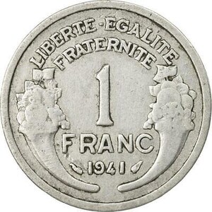 French Coin 1 Franc | France | 1941 - 1959 - Etsy