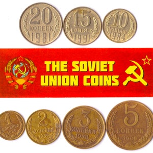 Lot of USSR CCCP Soviet Coins Kopeks 1961-1991 Communist Coat of Arms ...