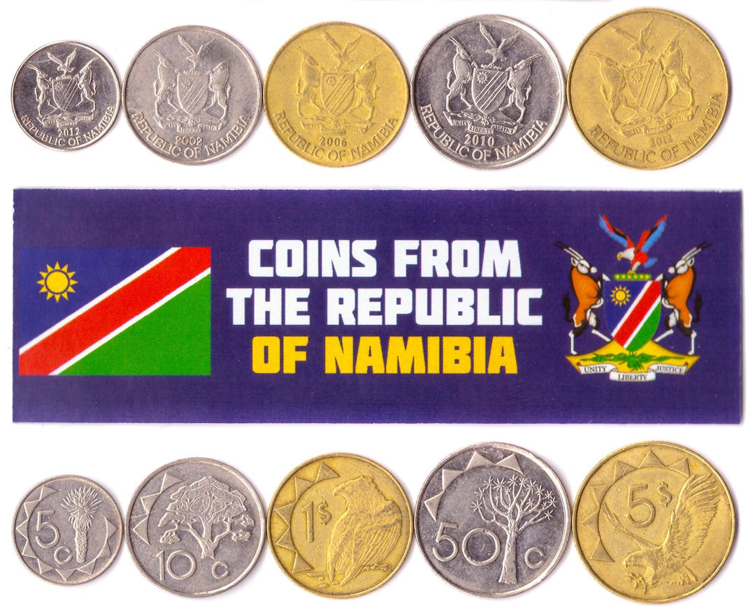 5 Namibian Coins. Different Collectible Money From Africa. Old Foreign Currency From Namibia ...