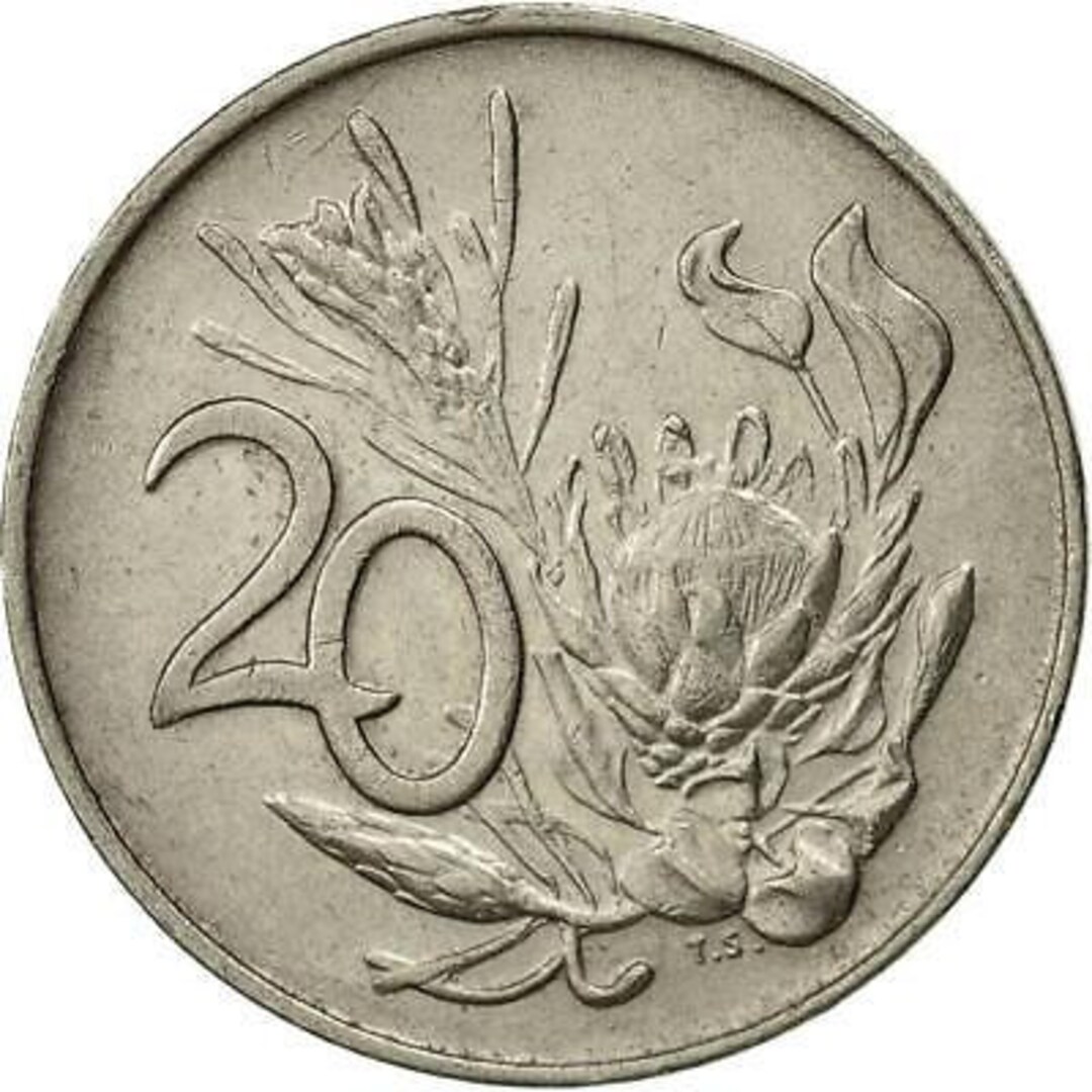 South Africa | 20 Cents Coin | SUID-AFRIKA | Royal Protea | KM86 | 1970 ...