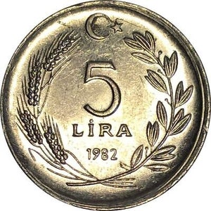 Turkish Coin Turkey 5 Lira | President Mustafa Kemal Ataturk | Horse ...