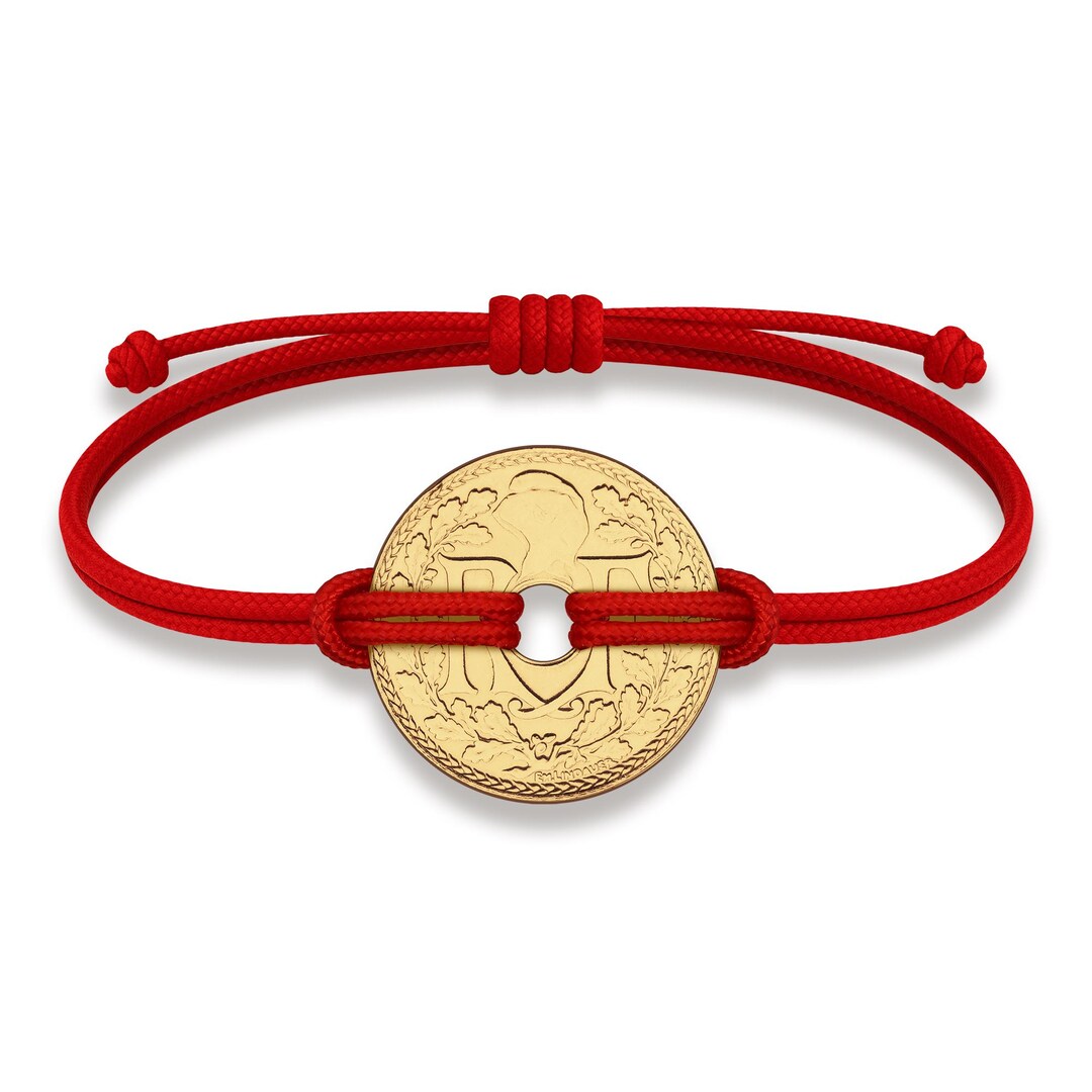 Good Luck Coin Bracelet | Red String Thread With Lucky France Coin 10 ...