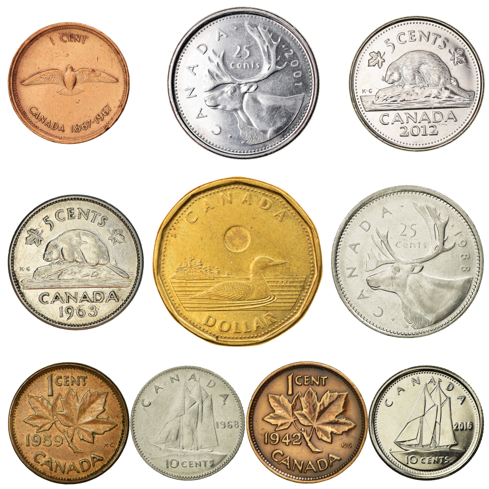 Canada 10 Coins Mixed Canadian Currency Cents Dollars Etsy Canada Canada 10 Coins Mixed Canadian Currency Cents Dollars Etsy Canada