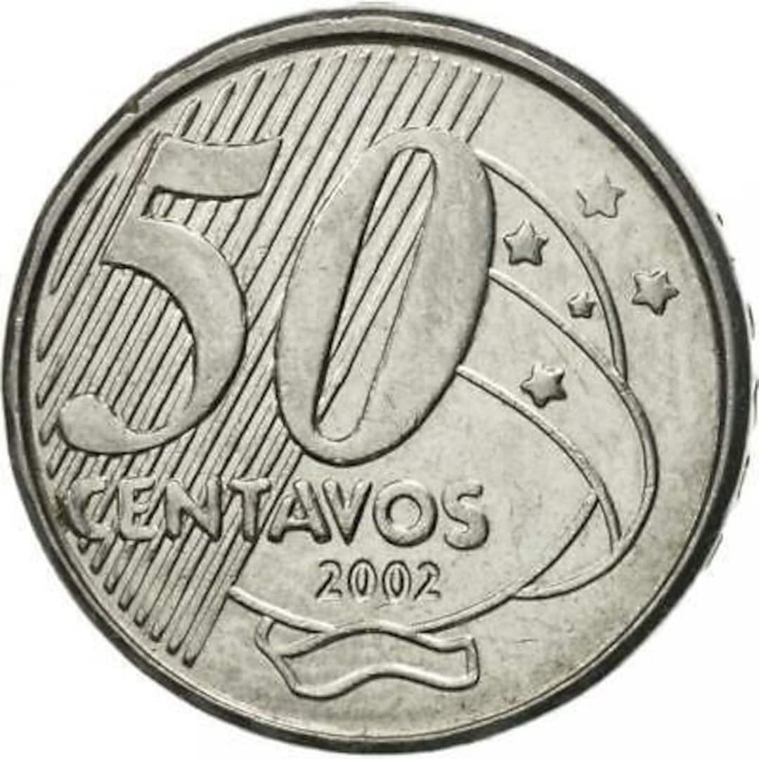 Brazil 50 Centavos Rio Branco Coin Km651a 2002 - 2021 - Etsy