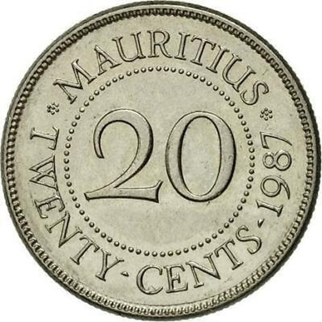 Mauritius 20 Cents - Seewoosagur Ramgoolam Coin KM53 1987 - 2016 - Etsy