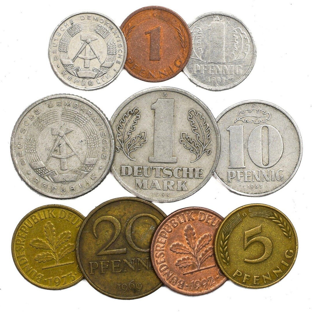 East and West German Cins | Mixed Pfennig Mark Currency | Socialist ...