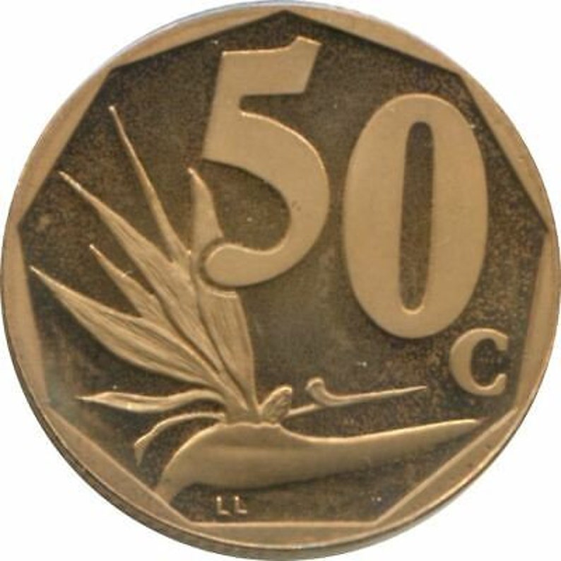 South Africa 50 Cents Sesotho Legend AFRIKA BORWA Coin KM163 - Etsy