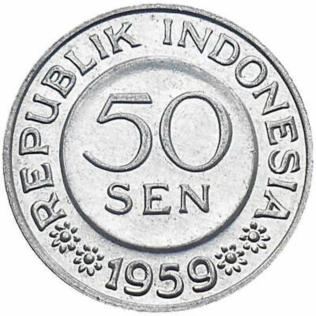 Indonesia 50 Sen Coin KM14 1959 - 1961 - Etsy