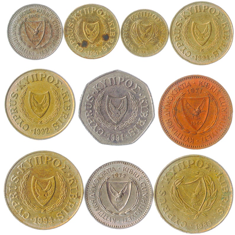 10 Cyprus Coins Cents Mils Cypriot Currency Collection - Etsy