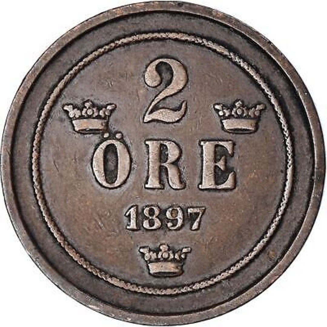 Sweden | Swedish 2 Ore Coin | Oscar II Large Letters | KM746 | 1877 ...