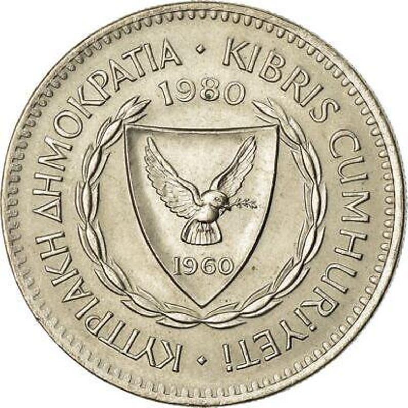 Cyprus 50 Mils Coin | Grapes | 1963 - 1982 - Etsy