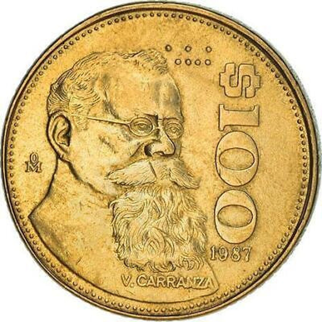 Mexico 100 Pesos | Venustiano Carranza Garza | Eagle | Shield Coin 1984 ...