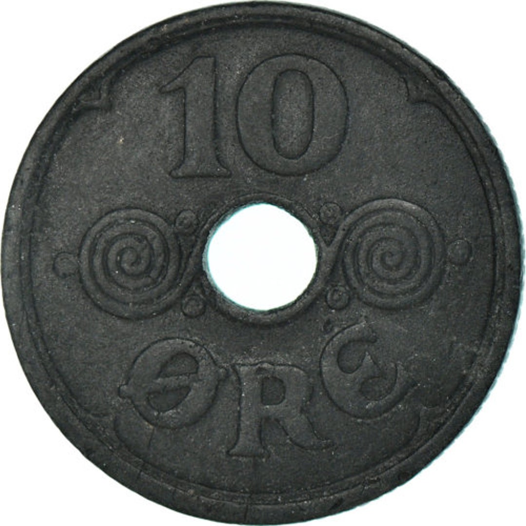 Danish Coin 10 Øre | Christian X German Occupation | Denmark | 1941 ...