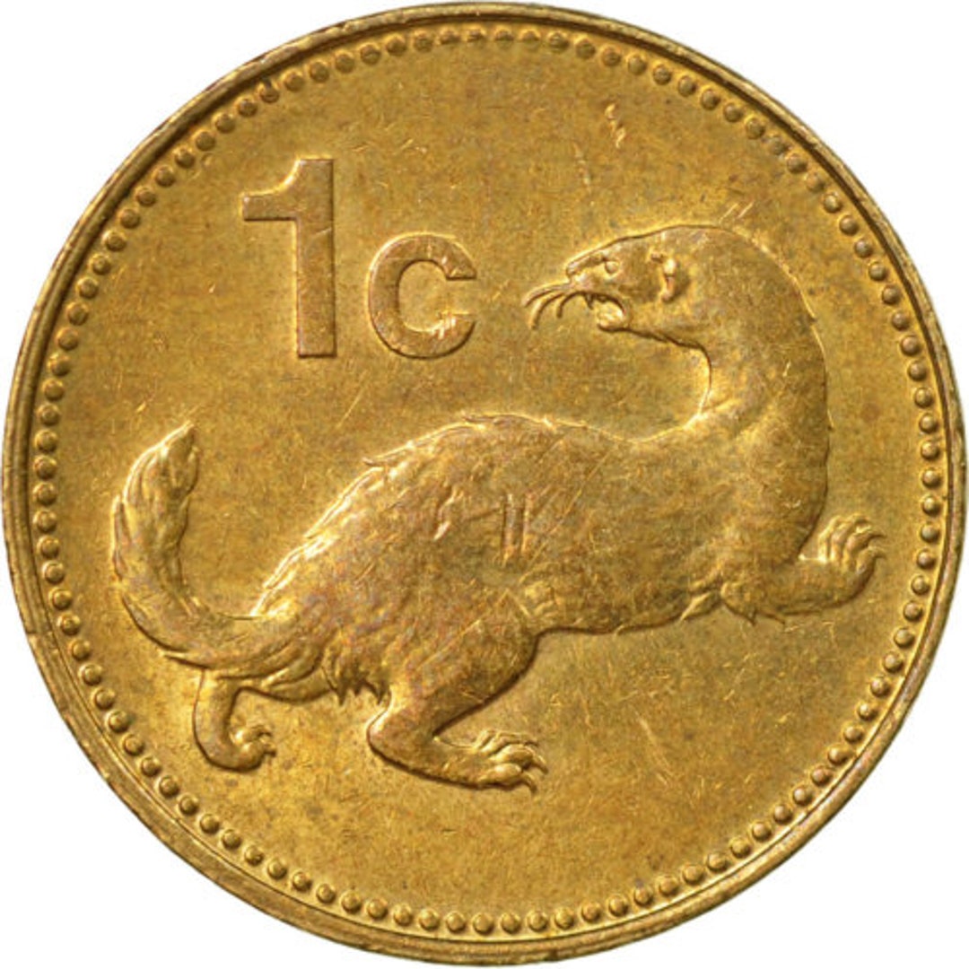 Maltese Coin Malta 1 Cent Weasel 1991 2007 - Etsy