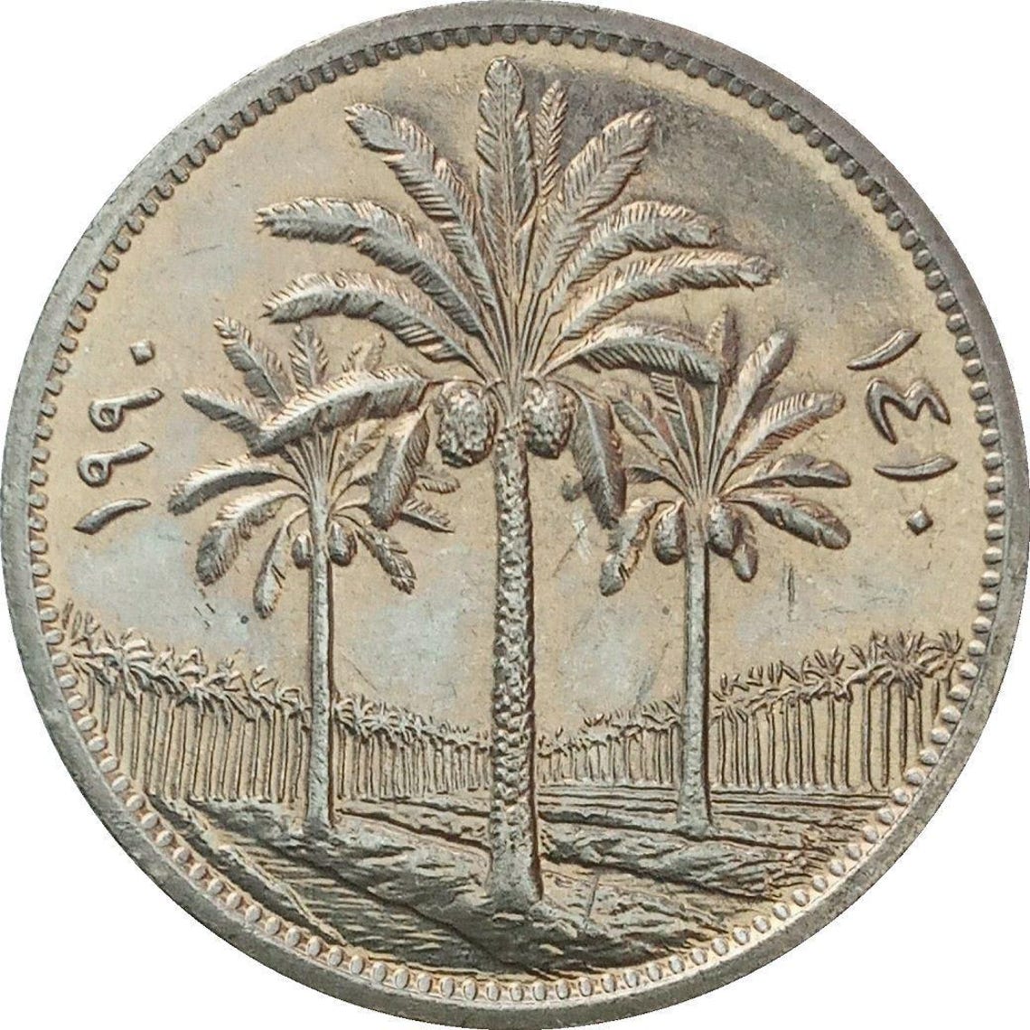 Iraq 50 Fils Coin | Palm Tree | 1969 - 1990 - Etsy