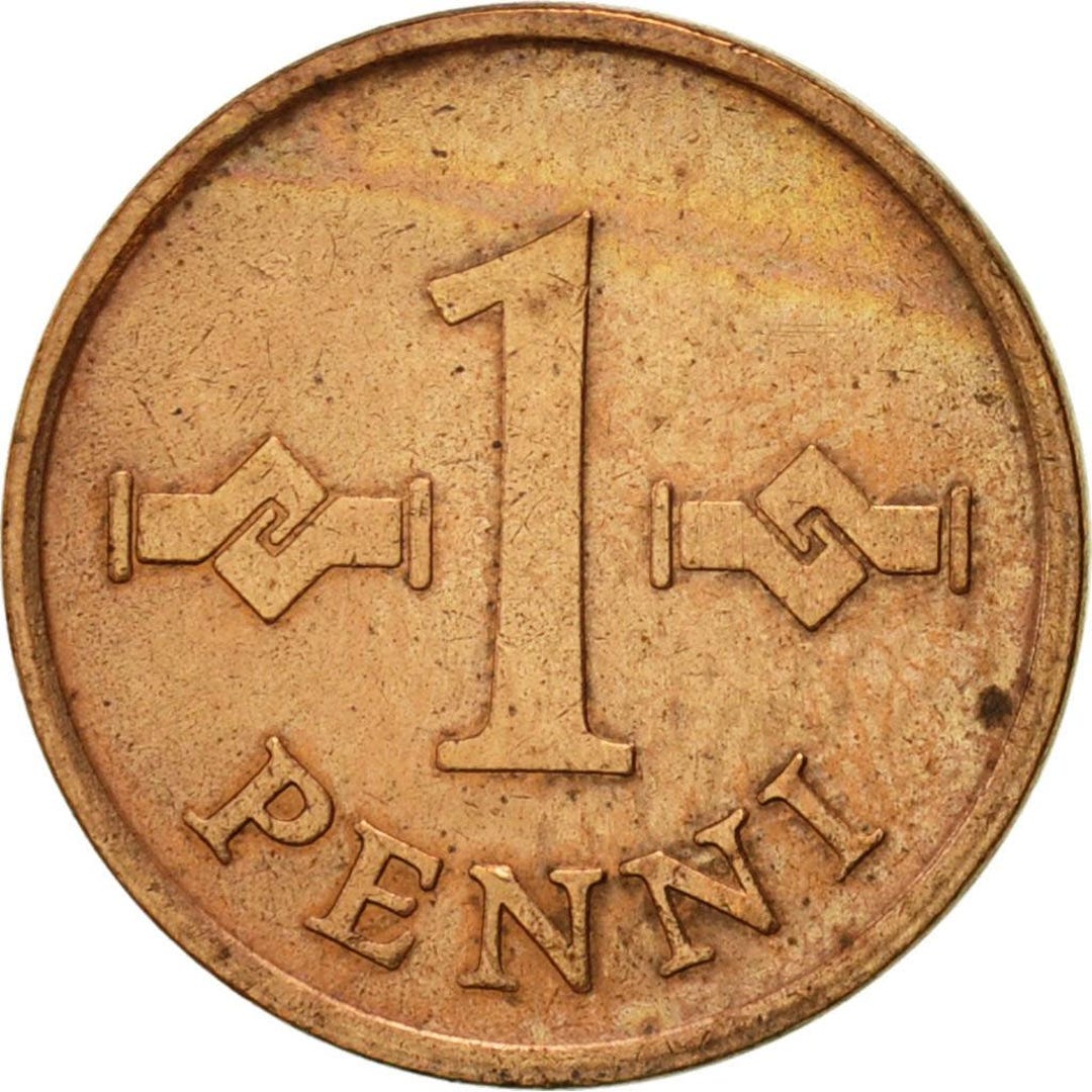Finnish Coin Finland 1 Penni | Saint Hannes Cross | 1963 - 1969 - Etsy
