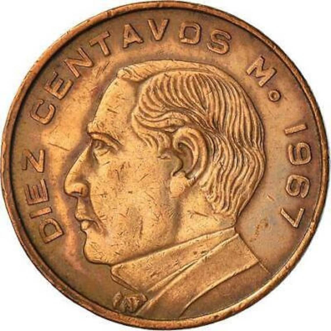Mexico 10 Centavos | Benito Juárez | Mexican Coin 1955 - 1967 - Etsy