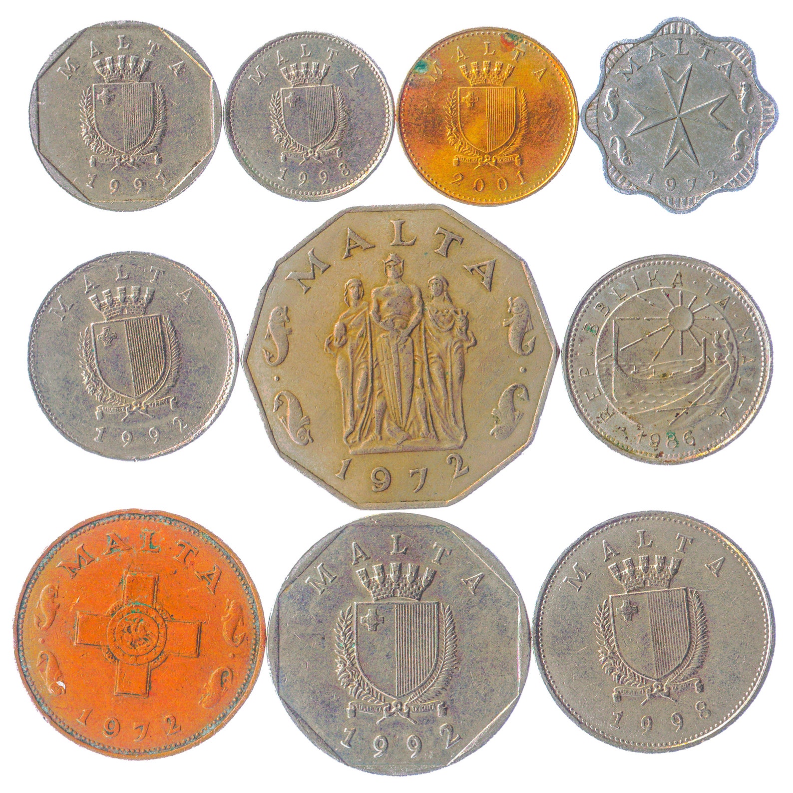 10 Different Coins From Malta. Old Collectible Maltese Money - Etsy