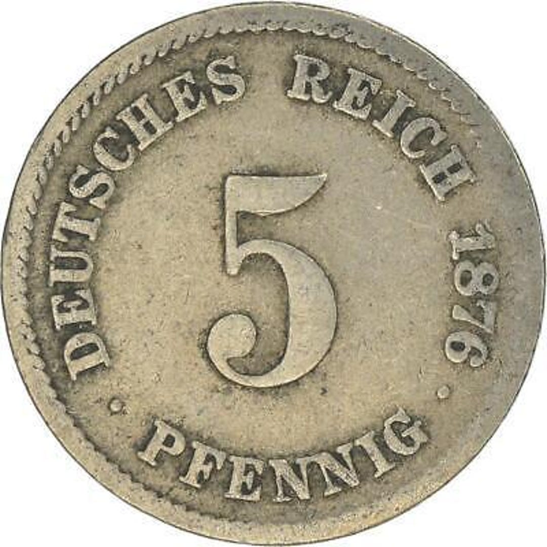 German Empire 5 Pfennig Coin | Deutsches Reich | Wilhelm I | KM3 | 1874 ...