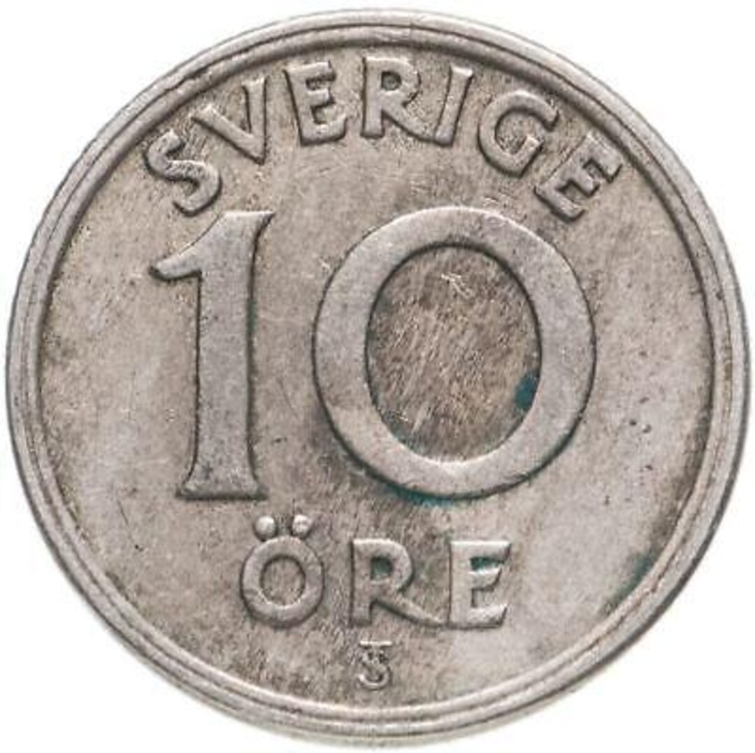 Swedish 10 Ore Coin King Gustaf V Sweden 1920 1947 - Etsy